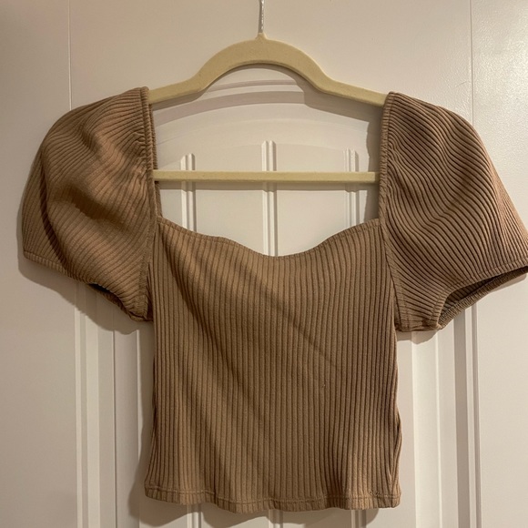 H&M | Tops | Hm Crop Top With Cap Sleeve | Poshmark